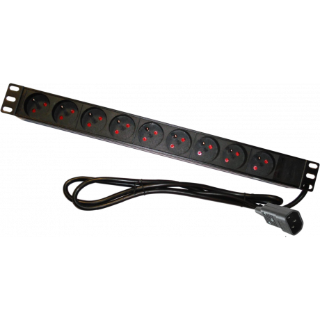 Bandeau 19’’ 1 U 9 prises électrique sans interrupteur et prise IEC C14 ...